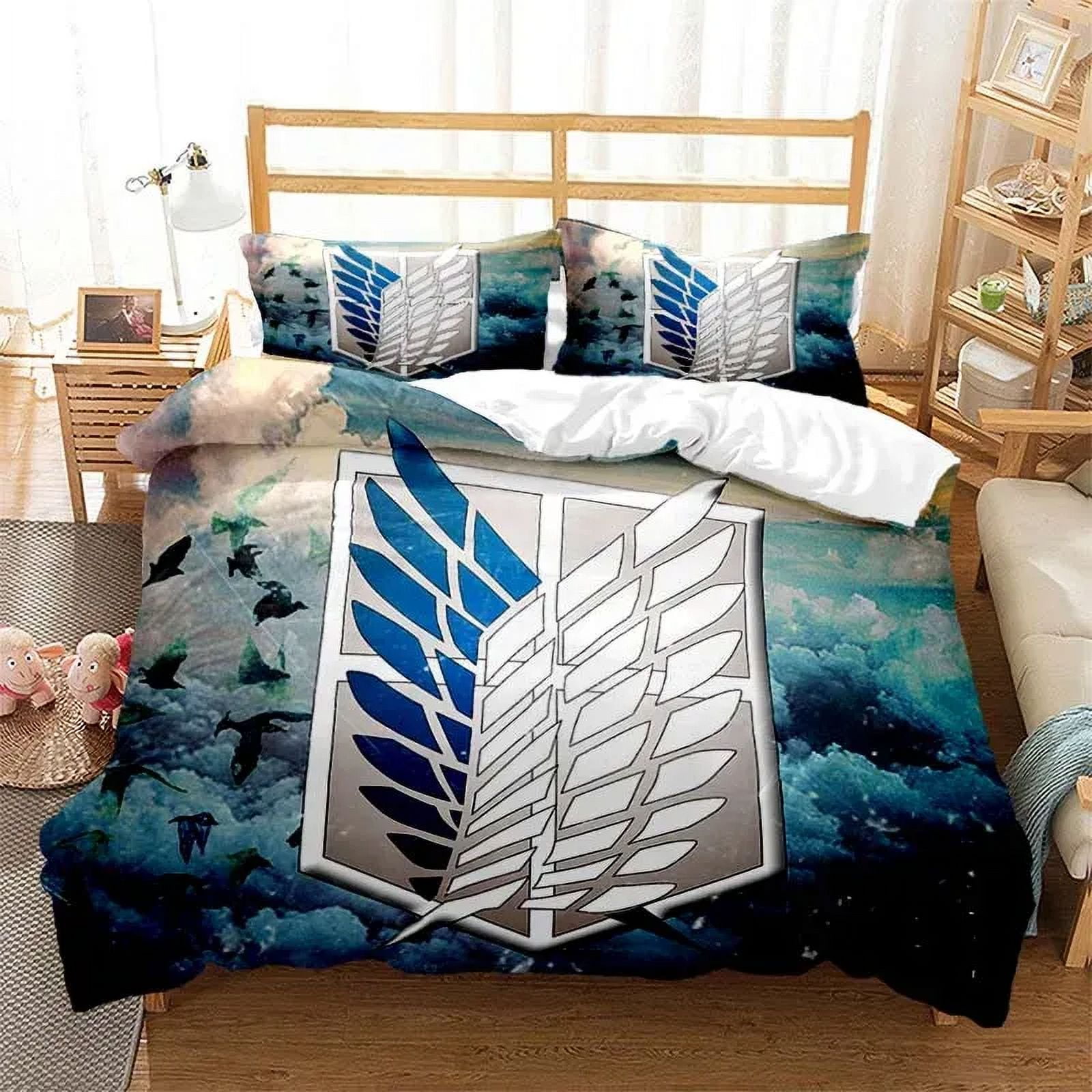 3D Printed Attack On Titan AOT Bedding Set Anime Eren Yeager Duvet ...