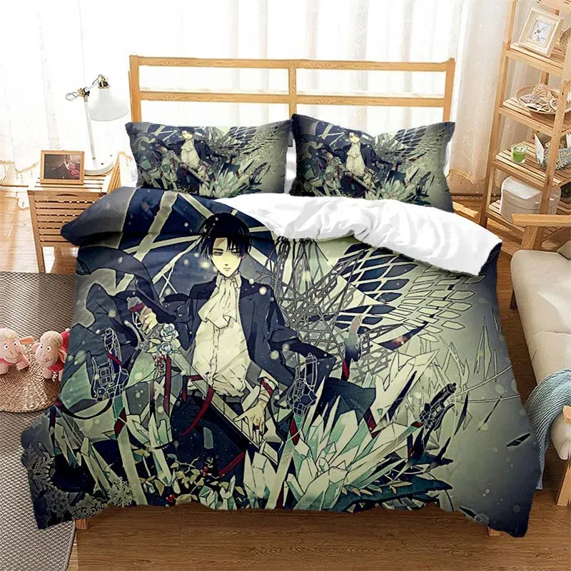 3D Printed Attack On Titan AOT Bedding Set Anime Eren Yeager Duvet ...