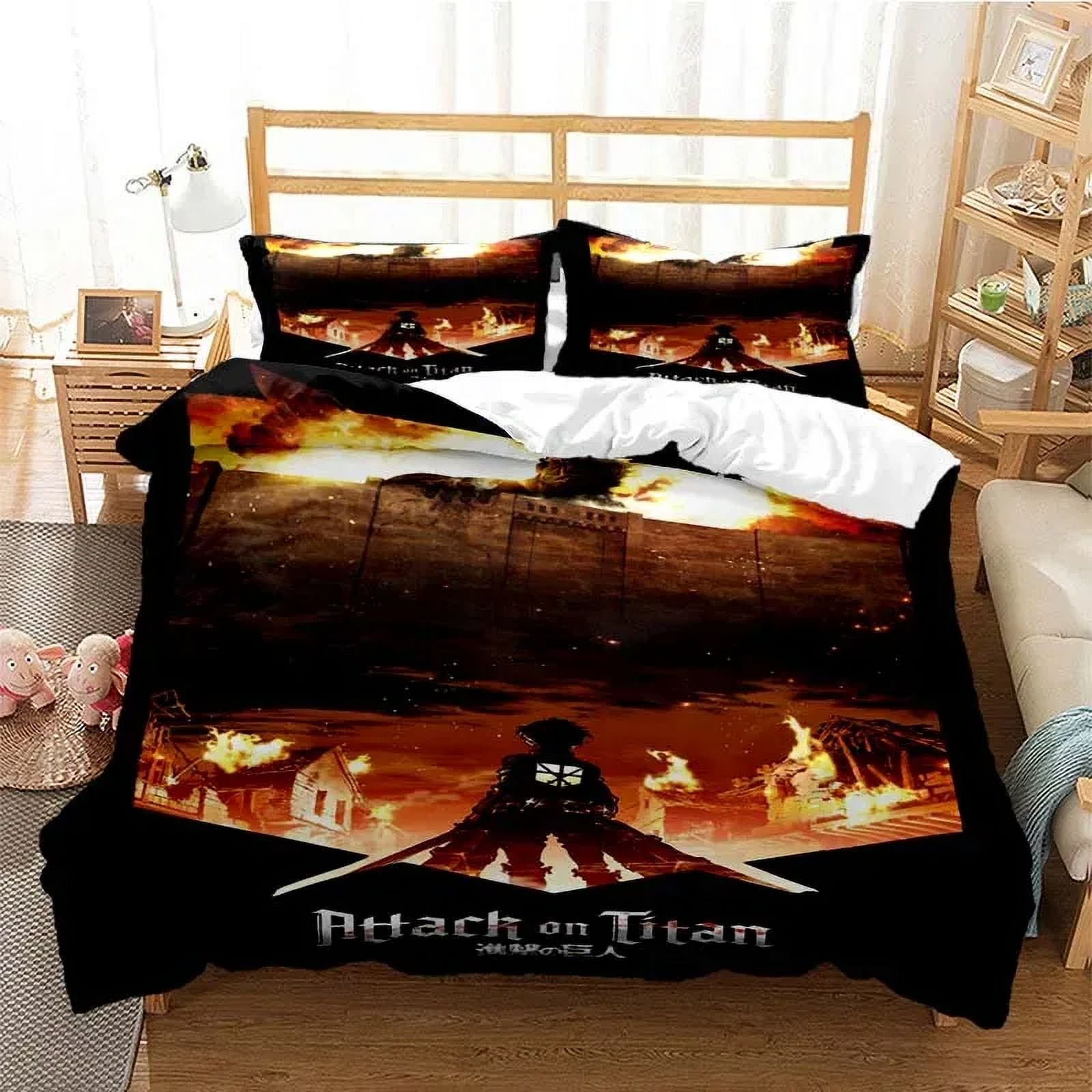 3D Printed Attack On Titan AOT Bedding Set Anime Eren Yeager Duvet ...