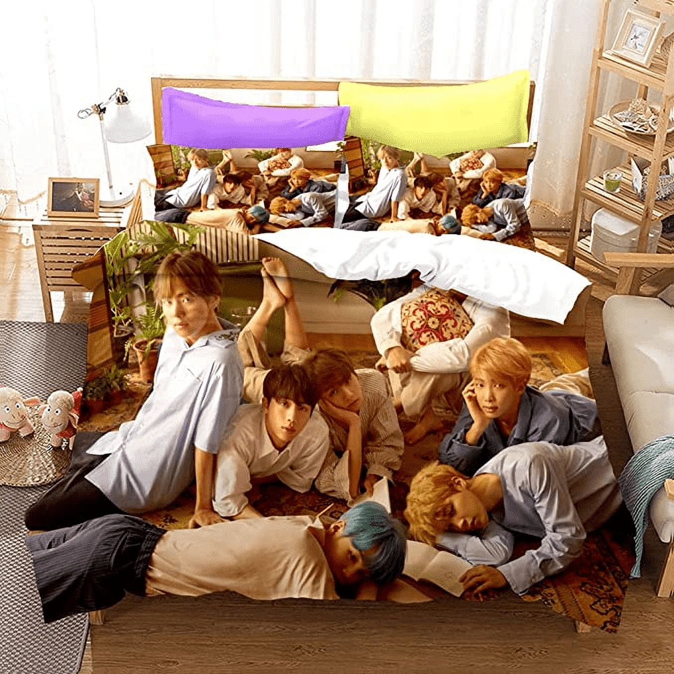 3D Printed BTS Bedding Comforter Sets Queen Size Comfy Korean Pop Idol ...