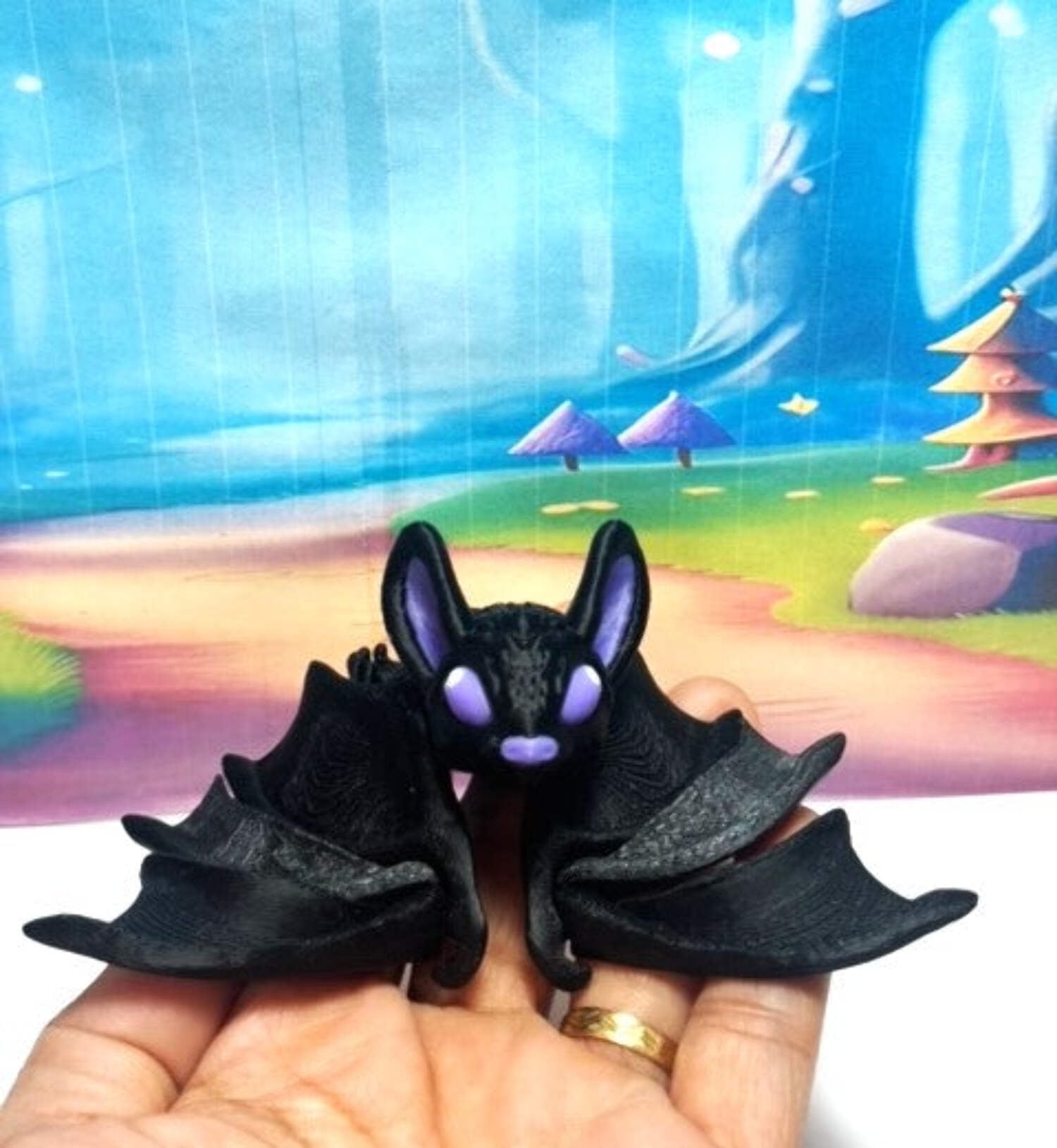 3D Printed Bat, Articulated Cinderbat for Halloween Decor, Spooky ...