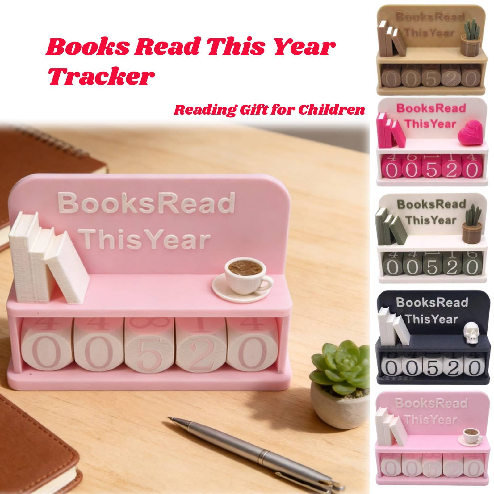 3D Printed Books Read Tracker Sign, Manual Reading Goal Counter for ...