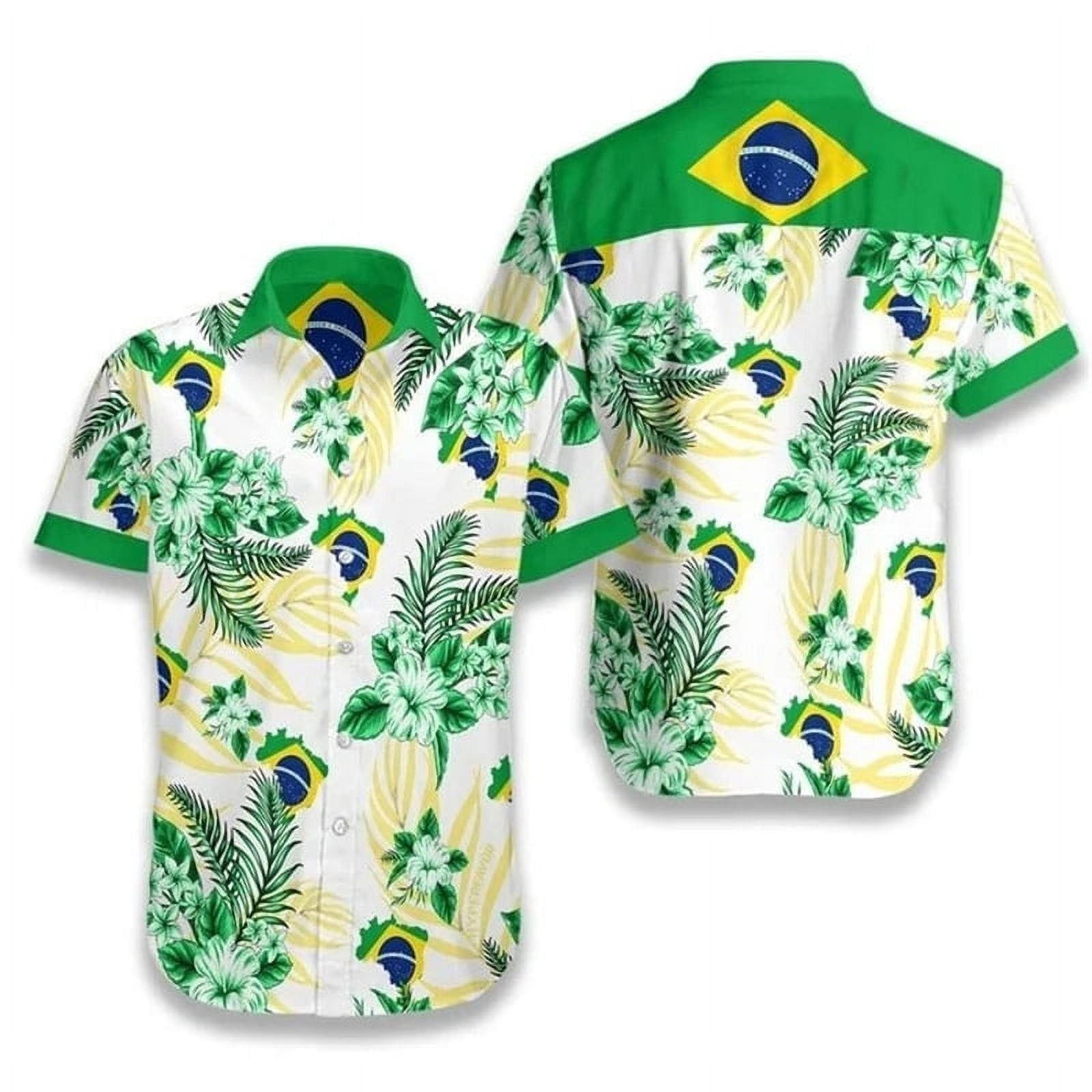 3D Printed Brazil Flag Graphic Shirts For Men Casual Brazilian National ...
