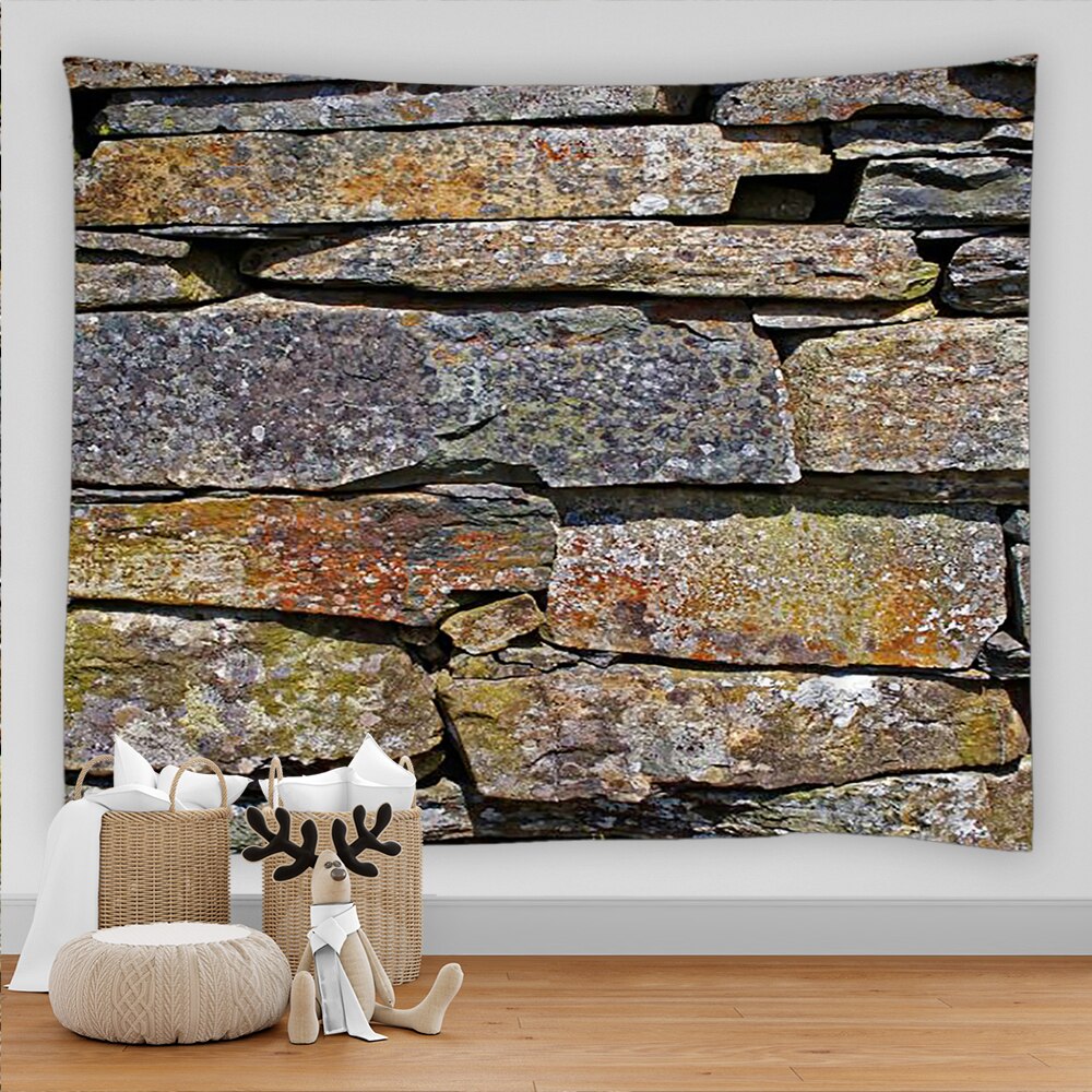 3D Printed Brick Stone Tapestry Wall Hanging Boho Decor Wall Cloth ...