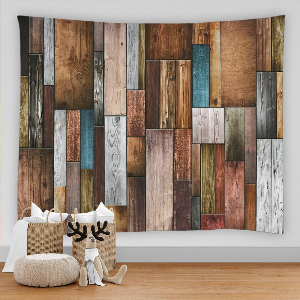 3D Printed Brick Stone Wall Tapestry Hanging Retro Vintage Wooden ...