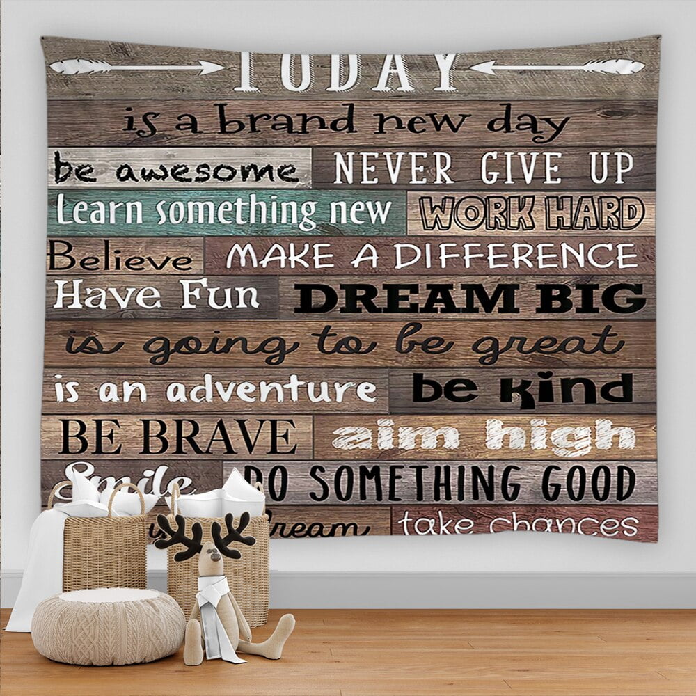 3D Printed Brick Stone Wall Tapestry Hanging Retro Vintage Wooden ...