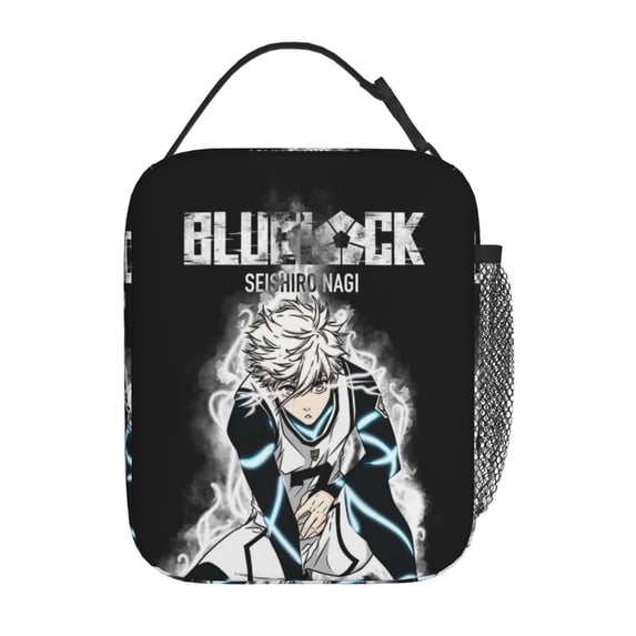 3D Printed Cartoon BLUE Ball LOC-,K Insulated Lunch Bag Office Work ...