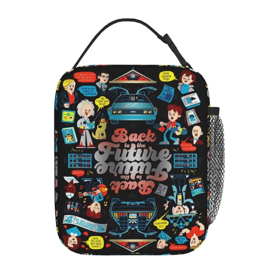 3D Printed Cartoon Back T0 Movie Future Insulated Lunch Bag Office Work ...