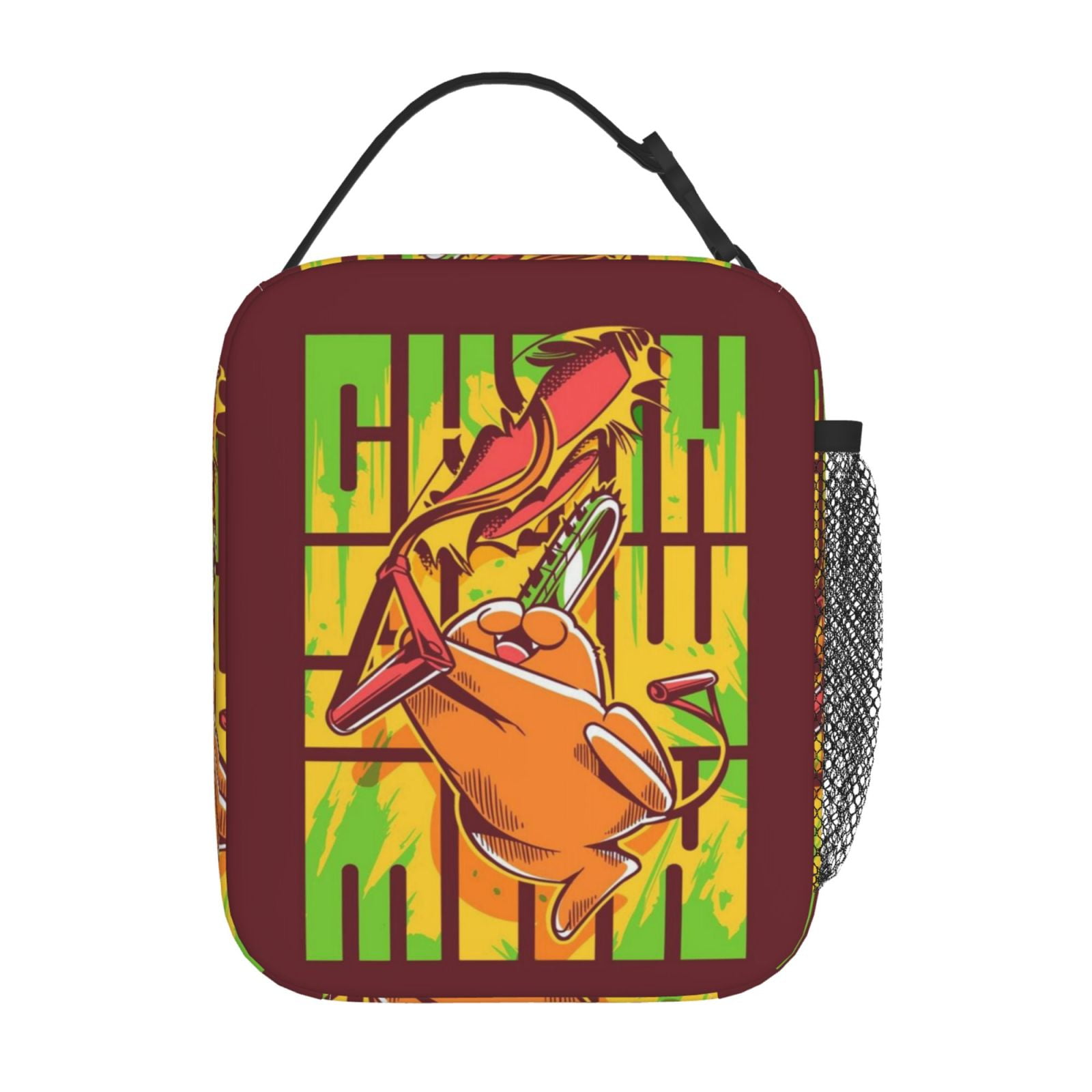 3D Printed Cartoon Chainsaw Orange Men Insulated Lunch Bag Office Work ...