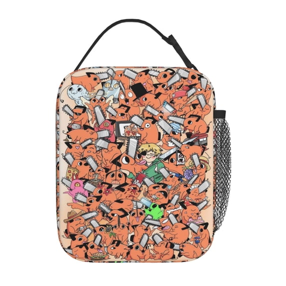 3D Printed Cartoon Chainsaw Orange Men Insulated Lunch Bag Office Work ...