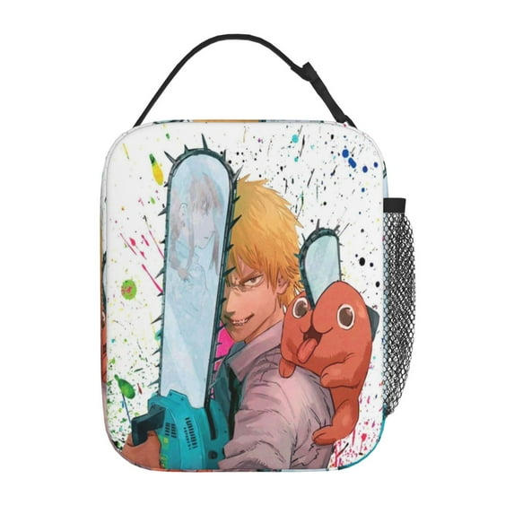 3D Printed Cartoon Chainsaw Orange Men Insulated Lunch Bag Office Work ...