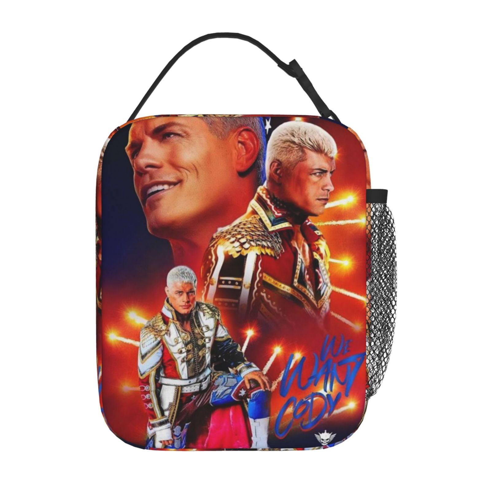 3D Printed Cartoon Co-dy Wrestler Rh0d Insulated Lunch Bag Office Work ...