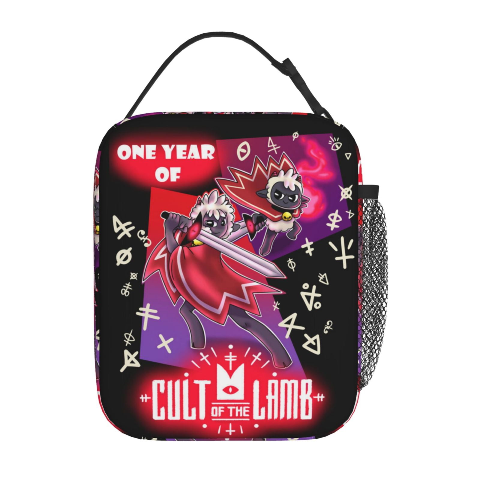 3D Printed Cartoon Cult of the Lamb Insulated Lunch Bag Office Work ...