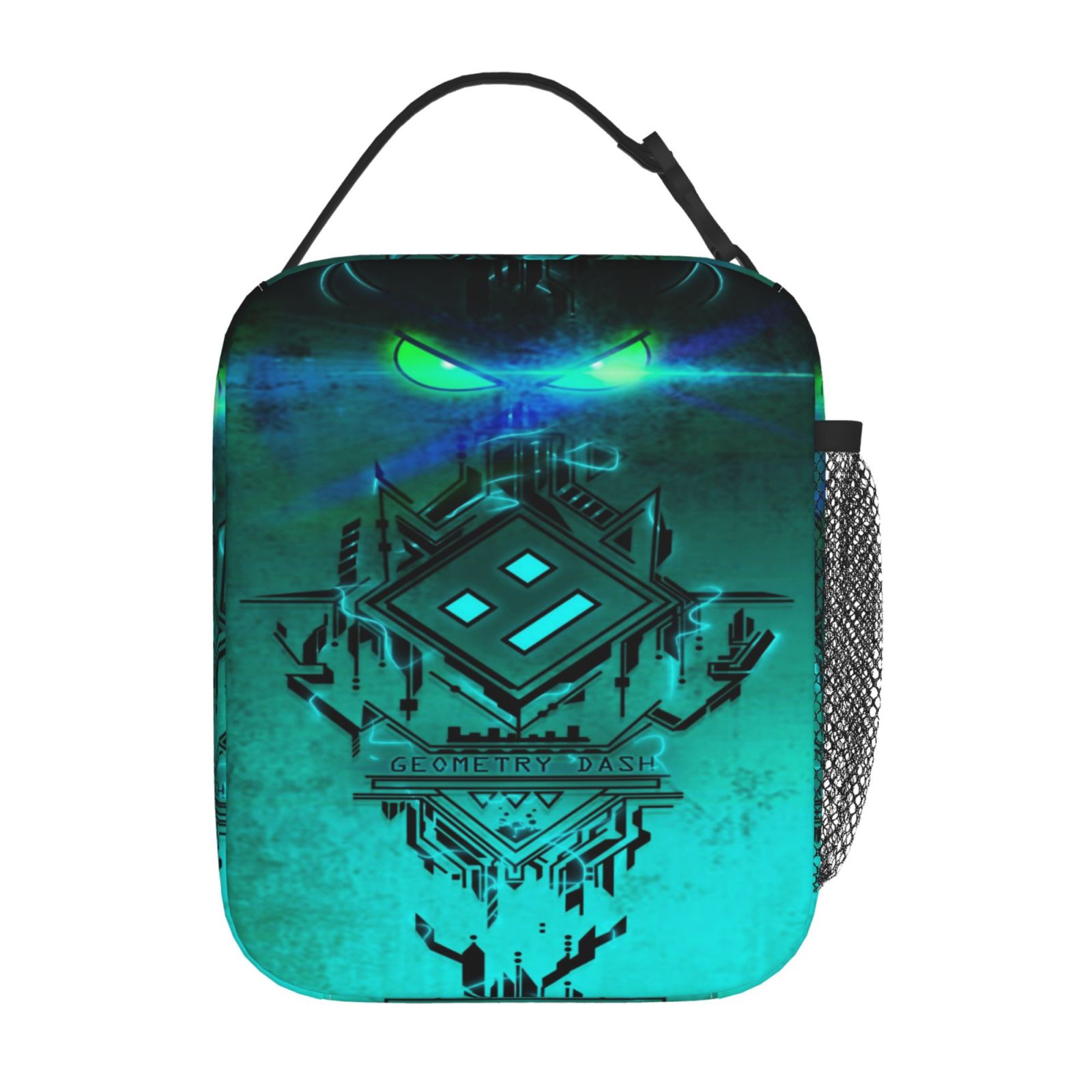 3D Printed Cartoon Geometry Dash Insulated Lunch Bag Office Work Picnic ...