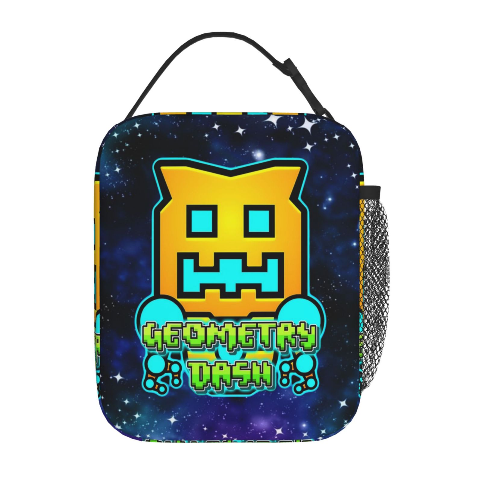 3D Printed Cartoon Geometry Dash Insulated Lunch Bag Office Work Picnic ...