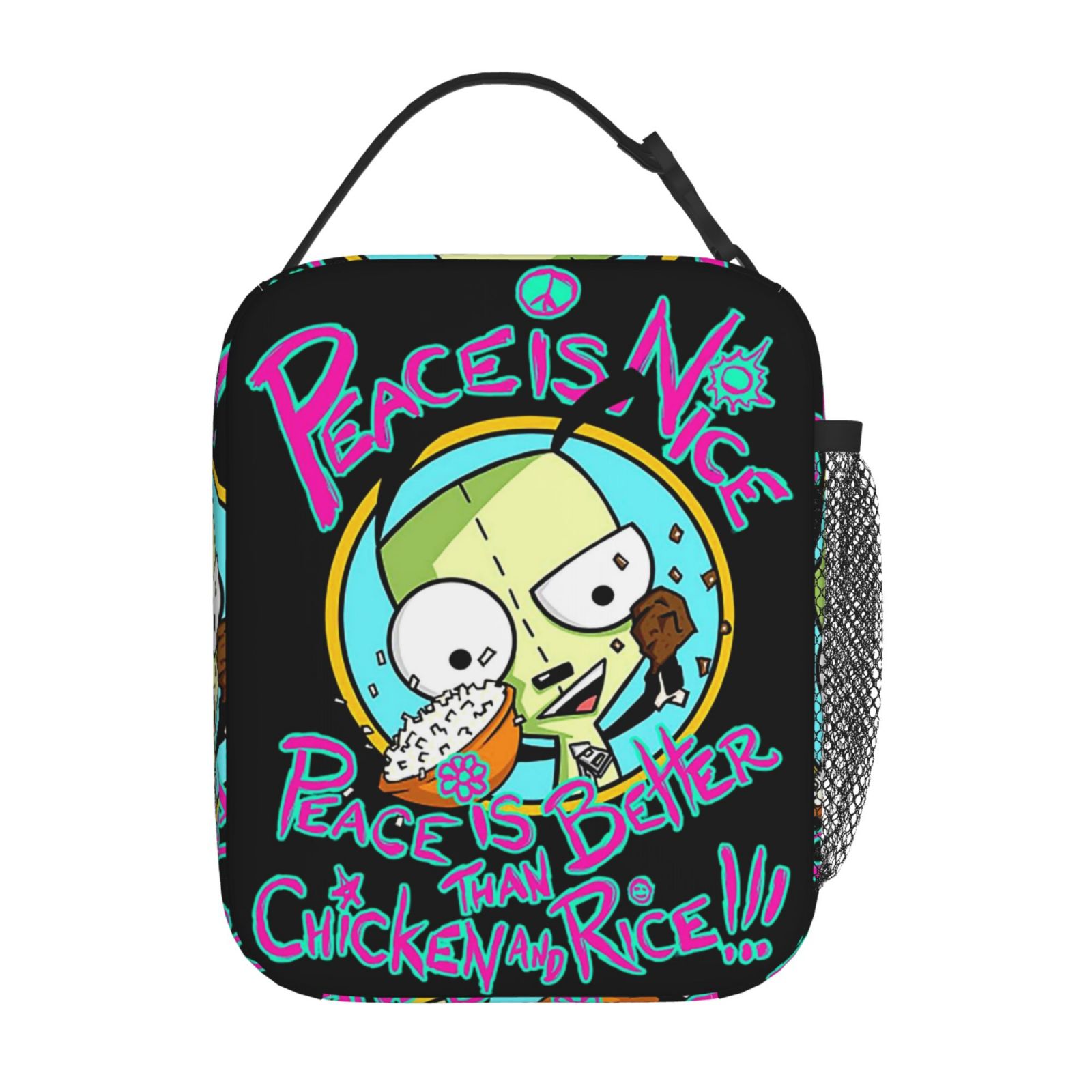 3D Printed Cartoon Invader Zim Gir Insulated Lunch Bag Office Work ...