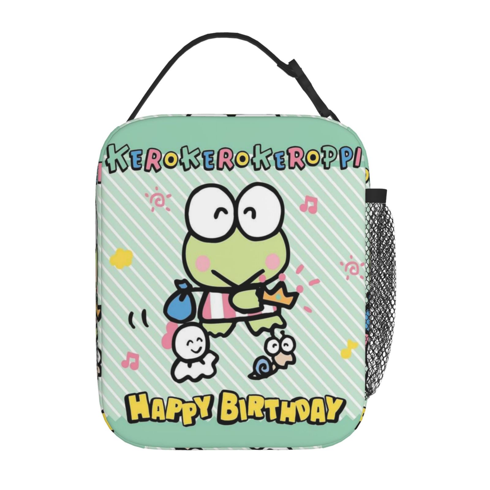 3D Printed Cartoon Keroppi Insulated Lunch Bag Office Work Picnic Beach ...