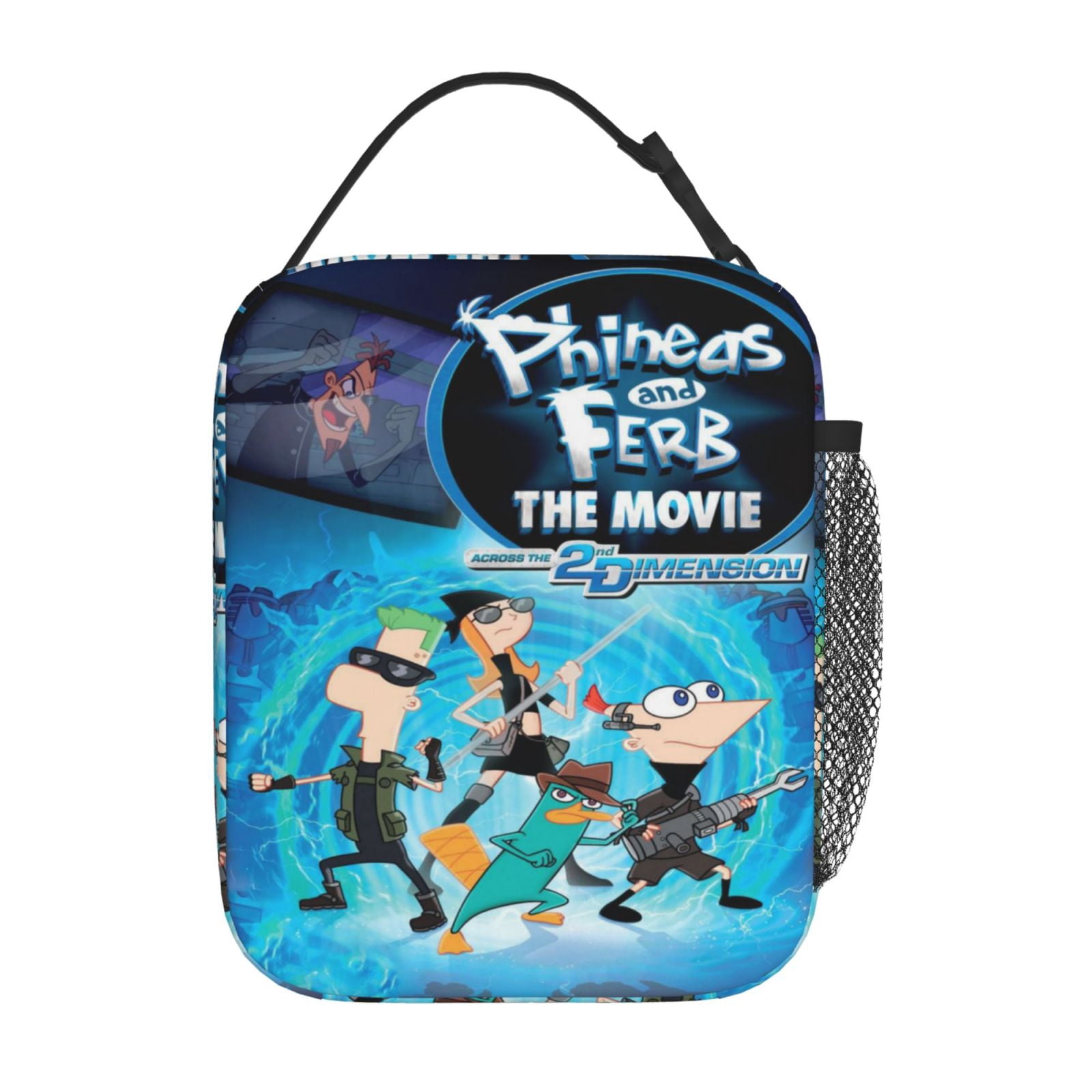 3D Printed Cartoon Phi-Neas Friend Ferb0 Insulated Lunch Bag Office ...