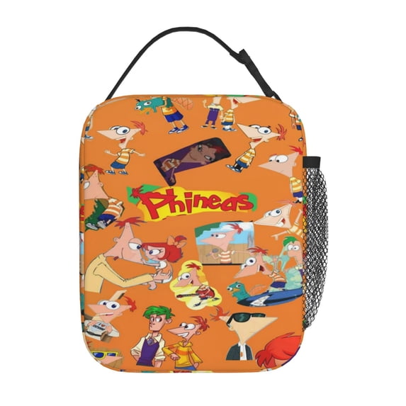 3D Printed Cartoon Phi-Neas Friend Ferb0 Insulated Lunch Bag Office ...