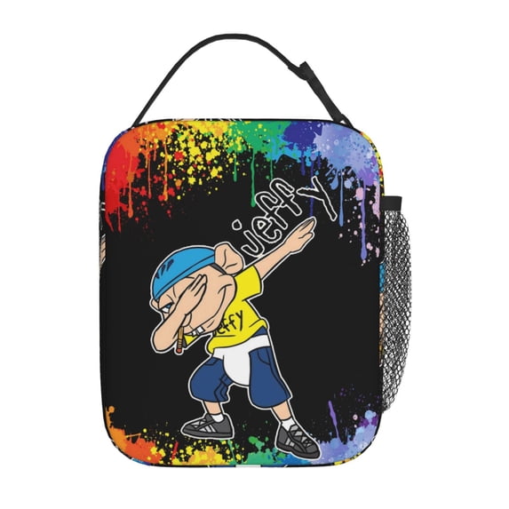 3D Printed Cartoon Sml Cartoon Jef-,fy Insulated Lunch Bag Office Work ...