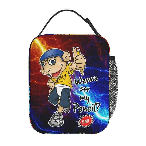 3D Printed Cartoon Sml Cartoon Jef-,fy Insulated Lunch Bag Office Work ...