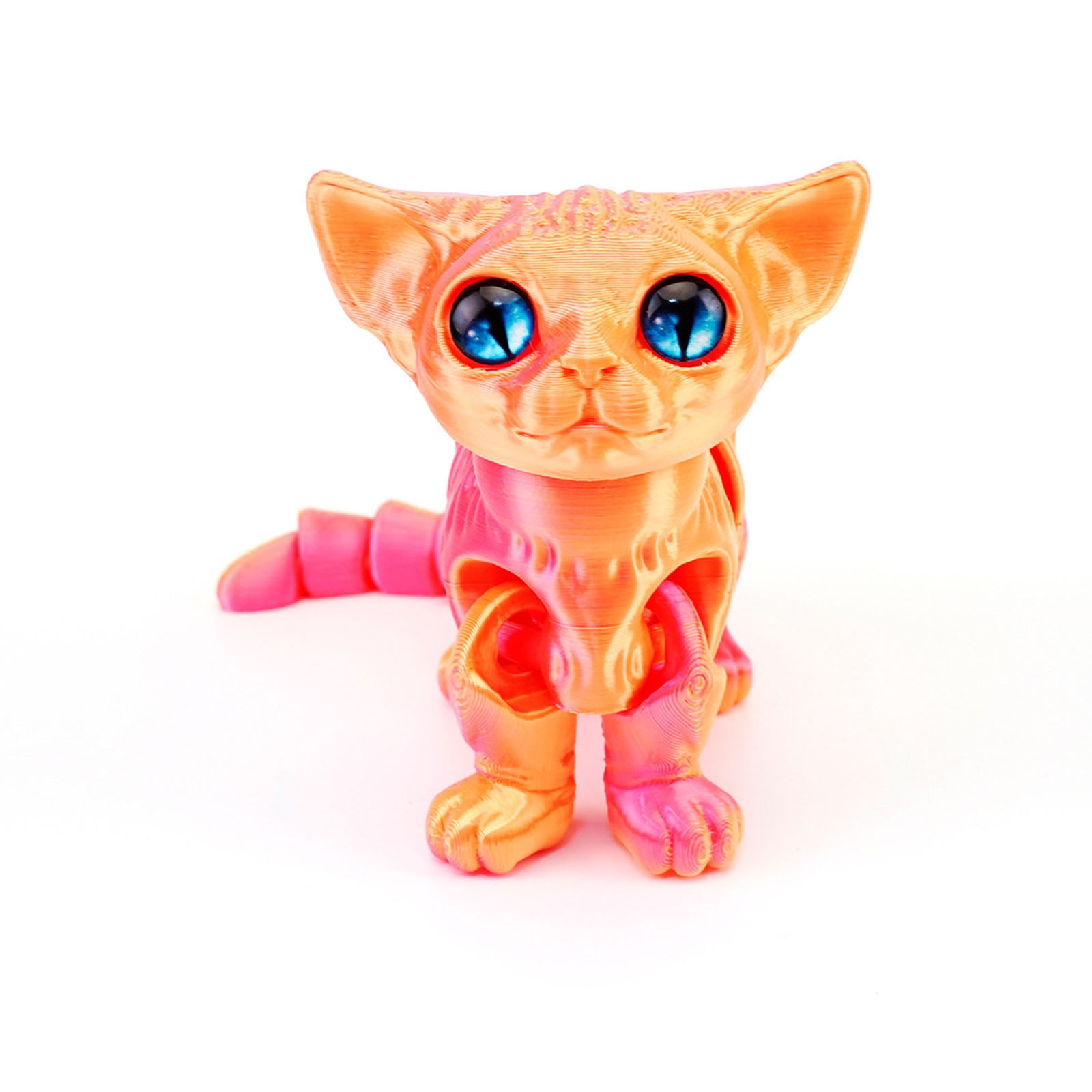 3D Printed Cat Model Flexible Cat Animals Toy Statue Joint Mobility ...