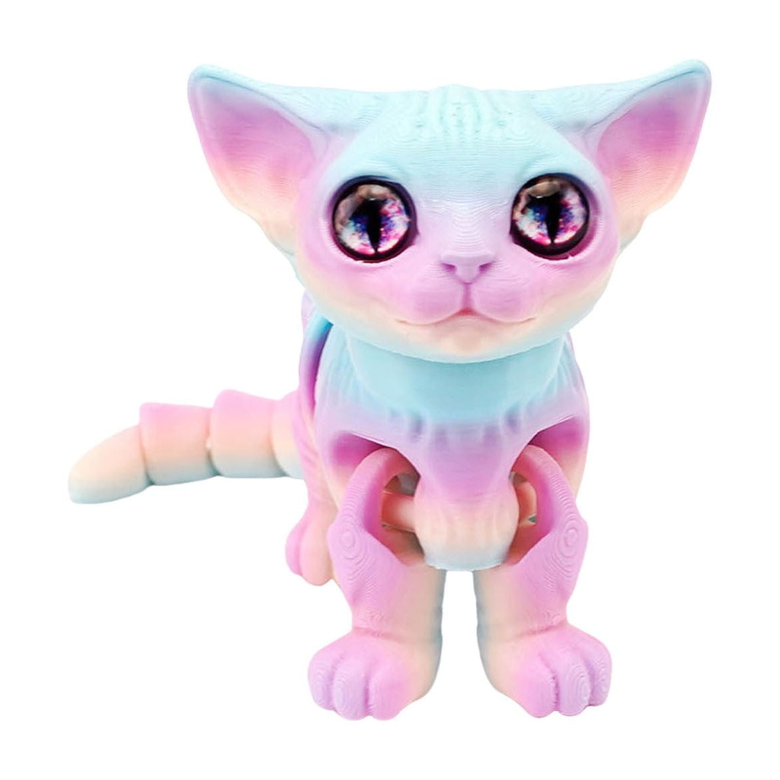 3D Printed Cat Model Flexible Cat Animals Toy Statue Joint Mobility ...