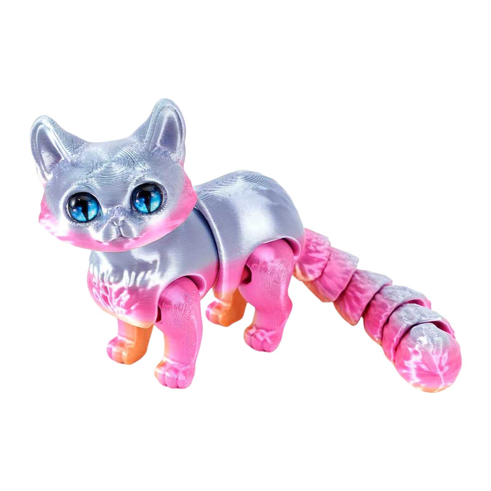 3D Printed Cat Model Flexible Joint Toy for Home and Gift Decor 5.91x3 ...