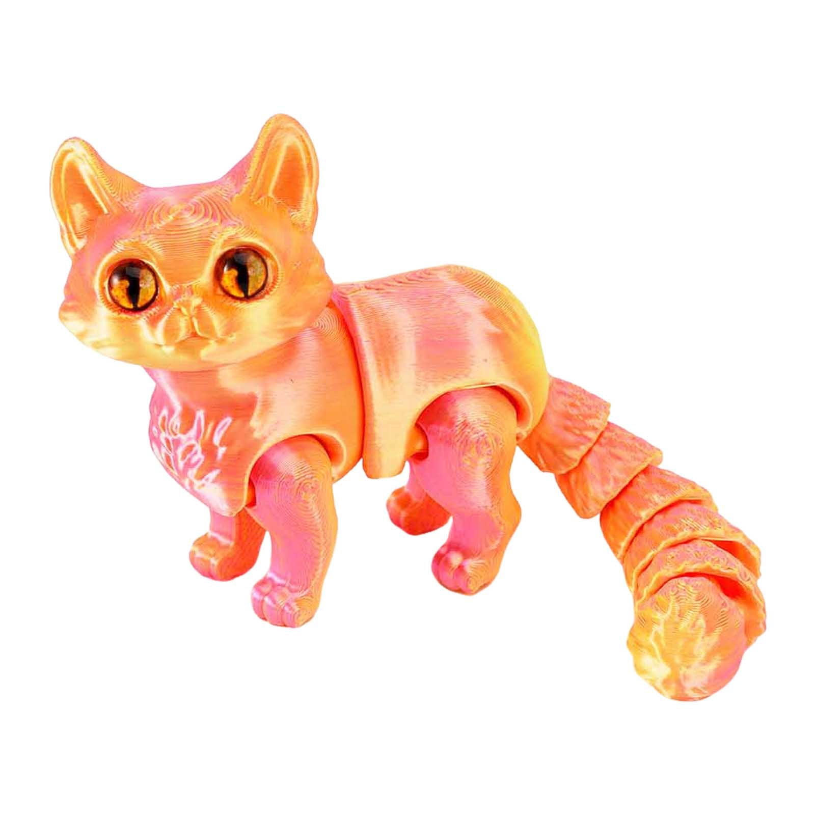 3D Printed Cat Model Flexible Joint Toy for Home and Gift Decor 5.91x3 ...