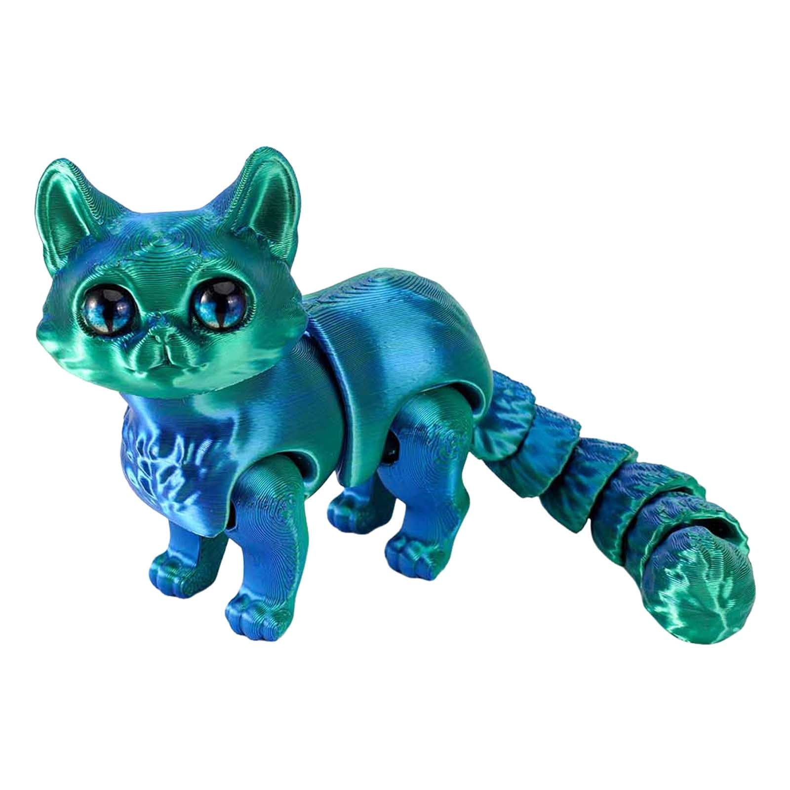 3D Printed Cat Model Flexible Joint Toy for Home and Gift Decor 5.91x3 ...