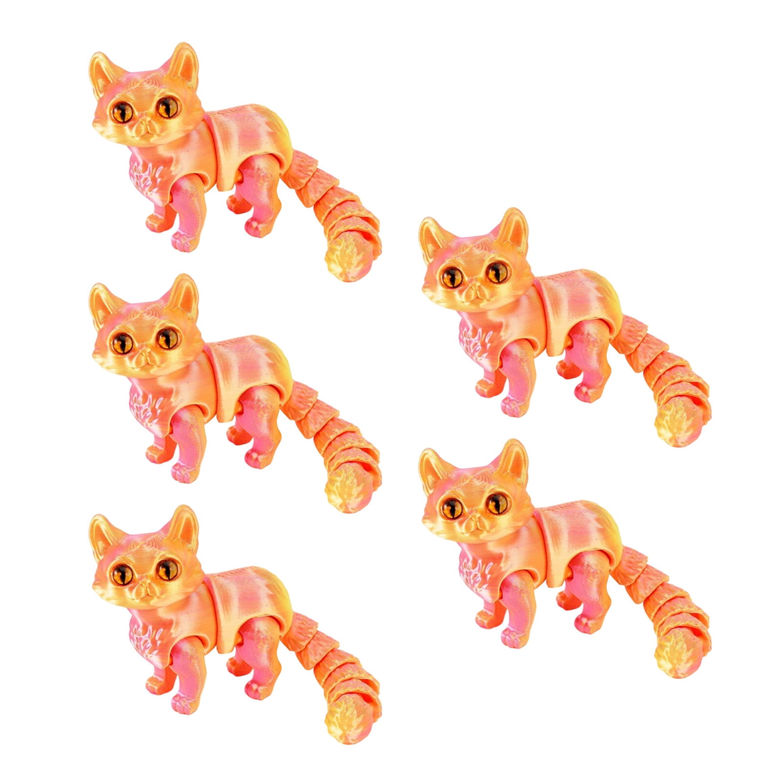 3D Printed Cats Flexible Joint Articulated Cats Fidgety Toy Desktop Pet ...