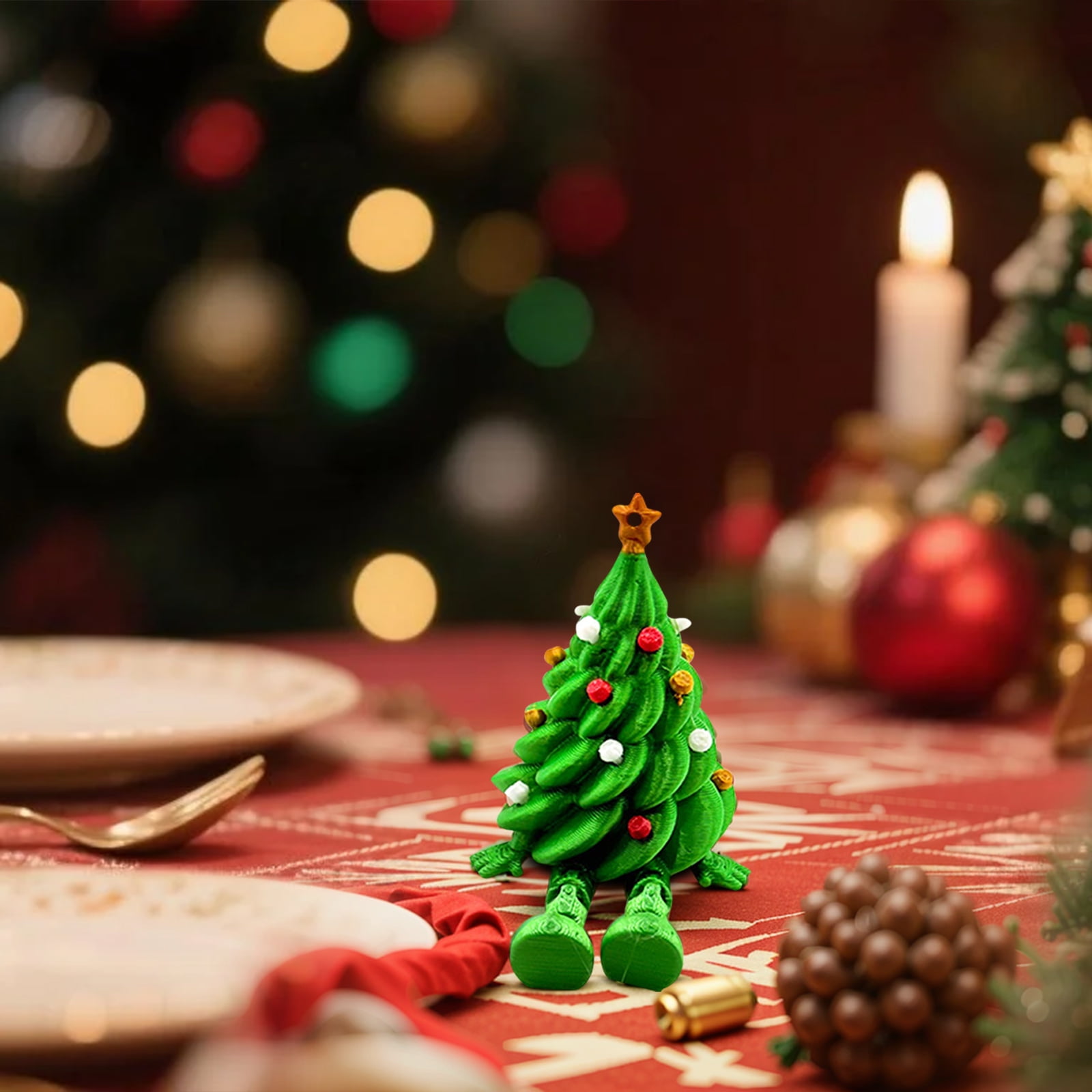 3D Printed Christmas Tree Desktop Decoration With Multiple Movable ...