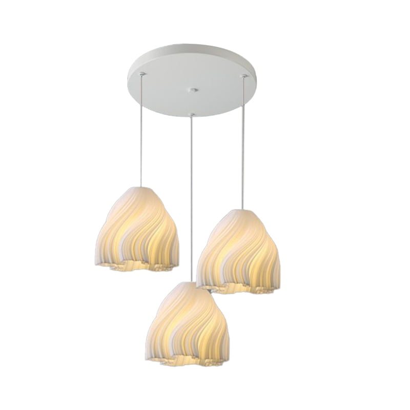 3D Printed Cluster 3-Light Chandelier Wave Design Ceiling Chandelier ...