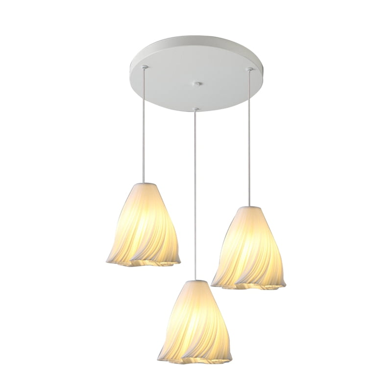 3D Printed Cluster 3-Light Chandelier Wave Design Ceiling Chandelier ...