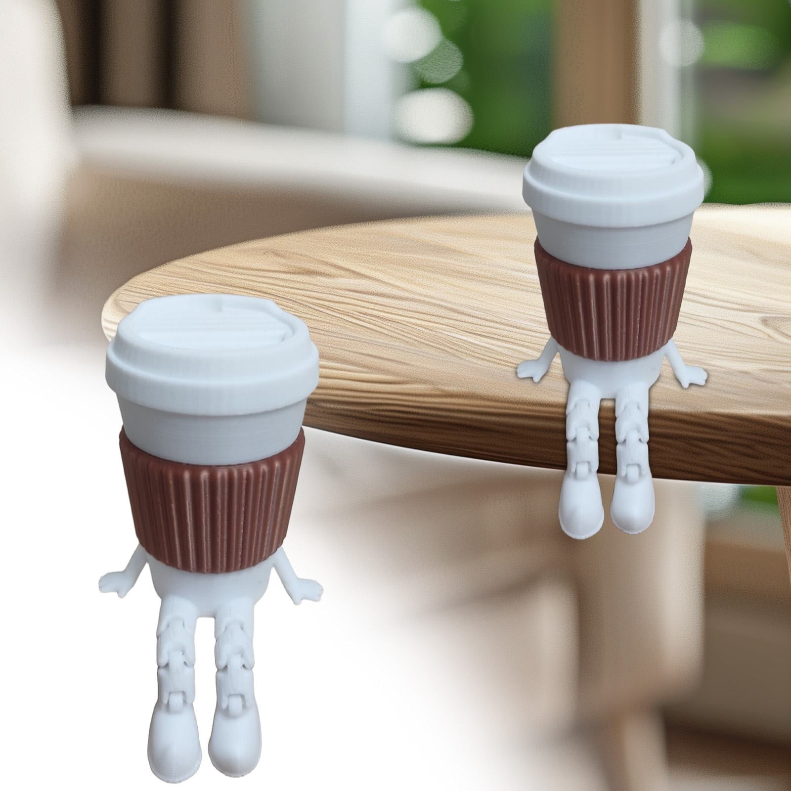 3D Printed Coffee Figurine with Articulated Legs, Funny Cute ...