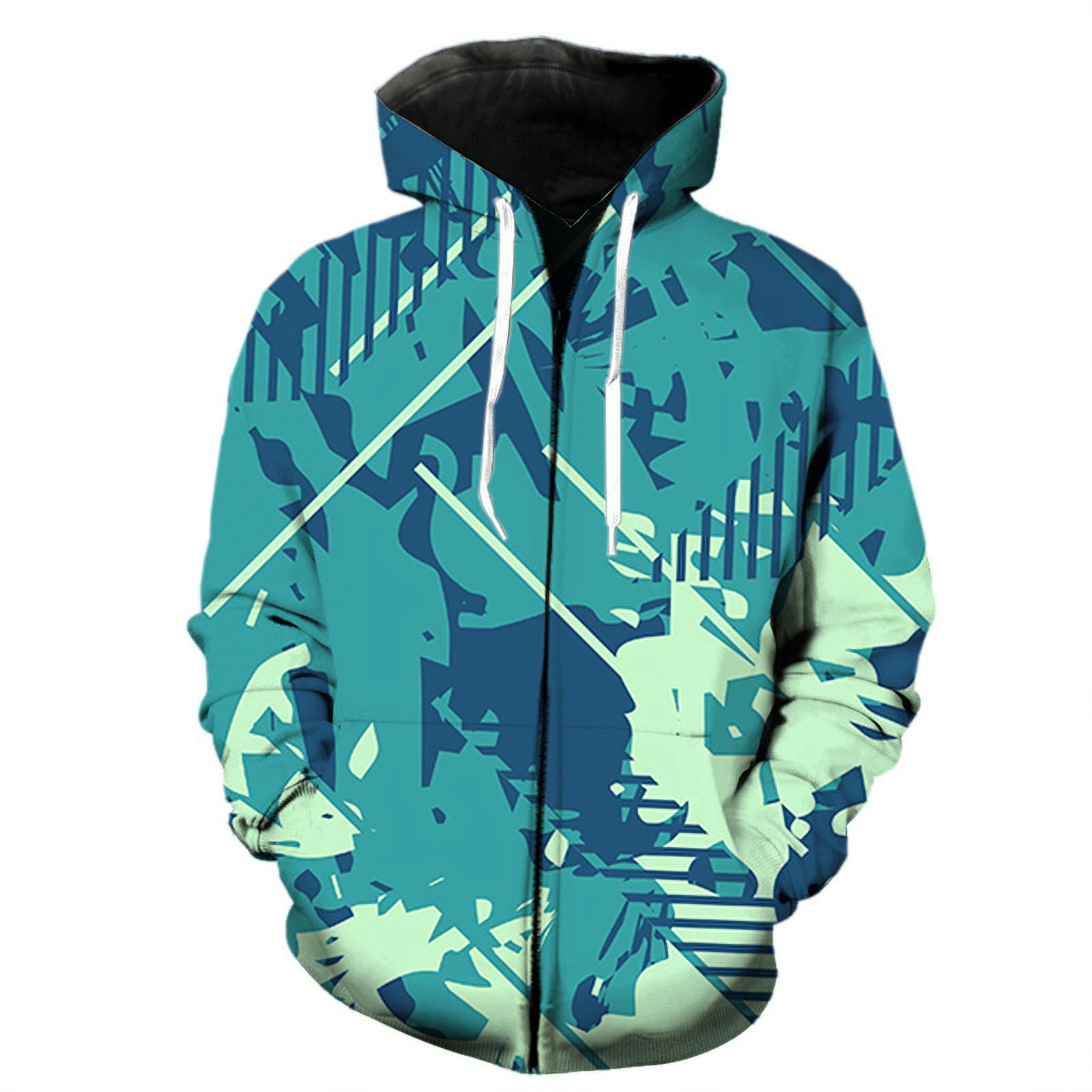 3D Printed Color Block Hoodies For Men Colorful Graphic Sweatshirts ...