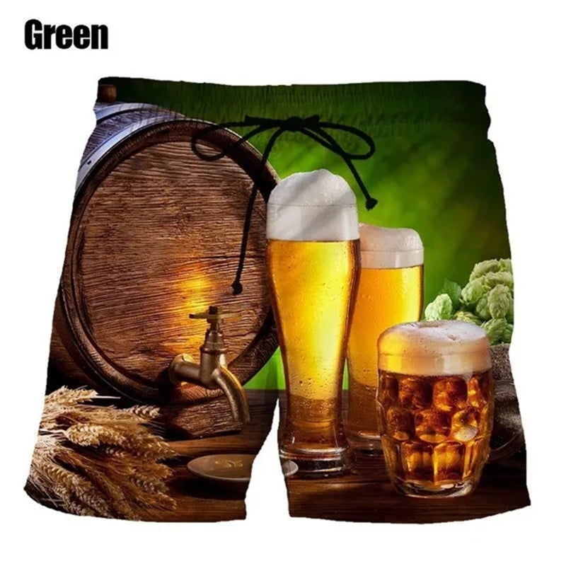 3D Printed Cool Beer Beach Shorts Men Sports Board Shorts Fashion ...