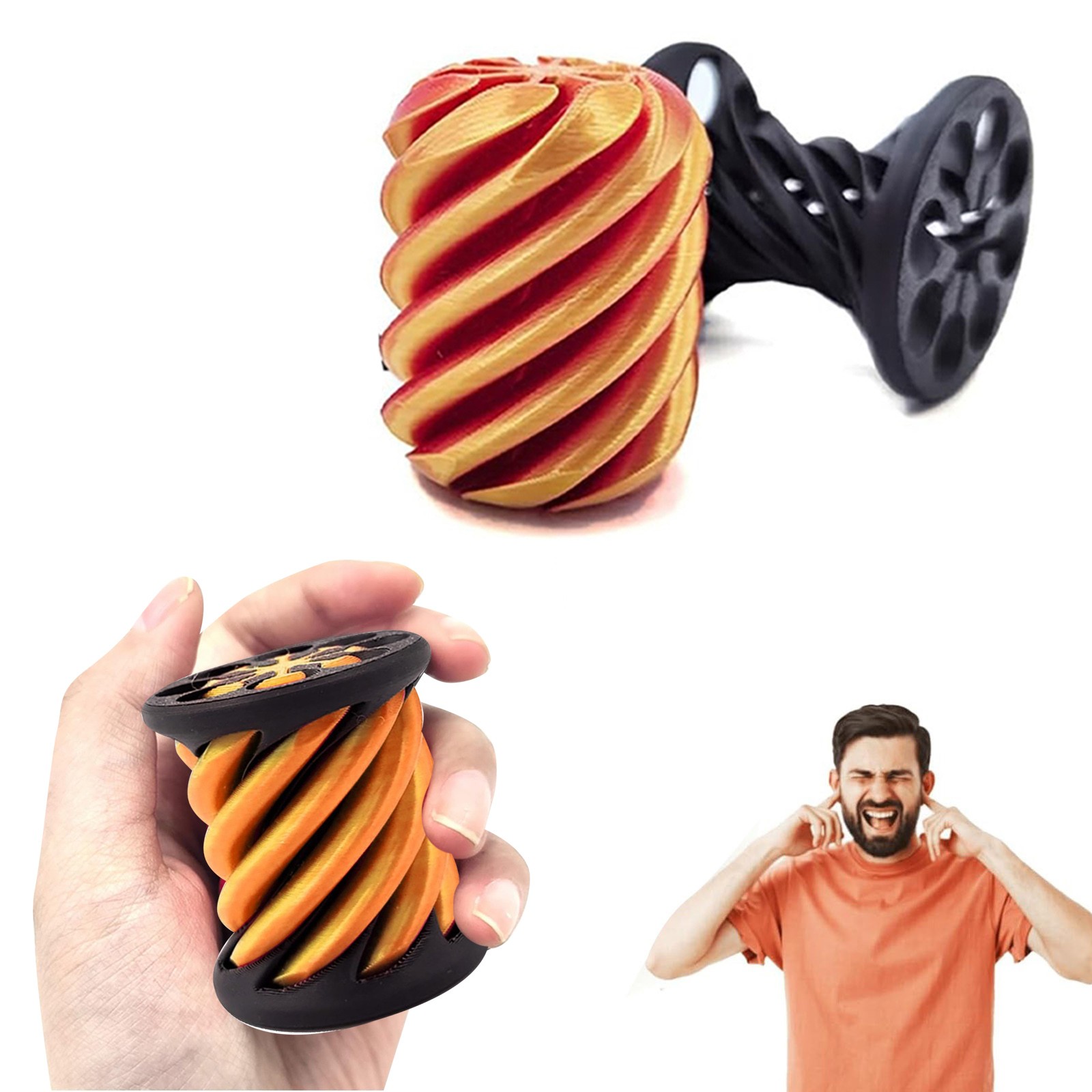 3D Printed Crossing Spiral Screw Toy Crossing Sculpture Spiral Nut ...