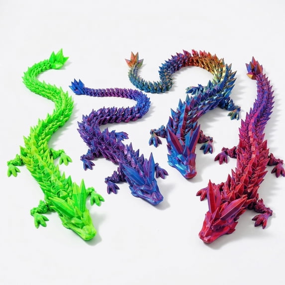 3D Printed Crystal Dragon Fidget, Articulated Dragons - Walmart.com