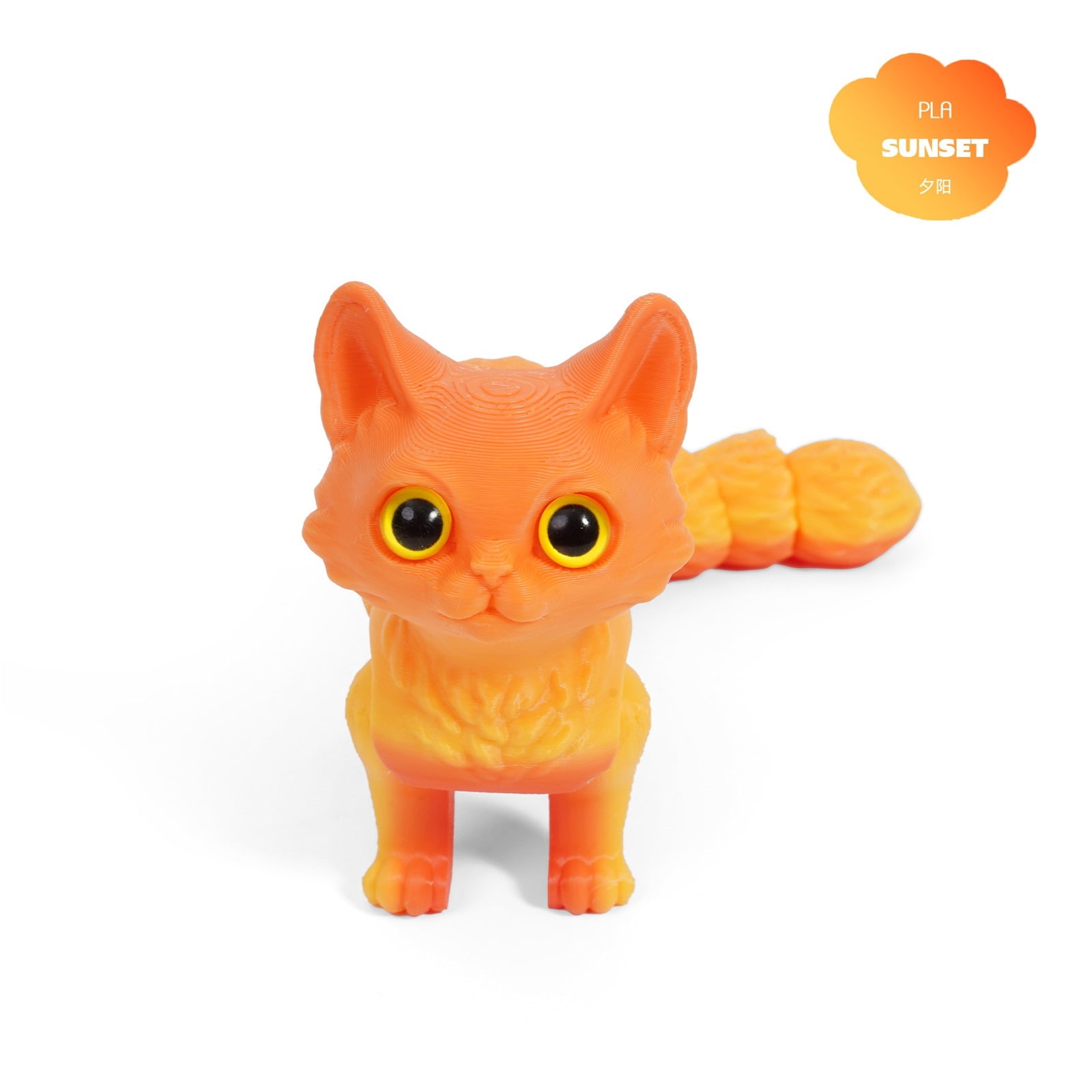 3D Printed Cute Cats Fidget Tail Joint Movable Kawaii Kitten Room Decor ...