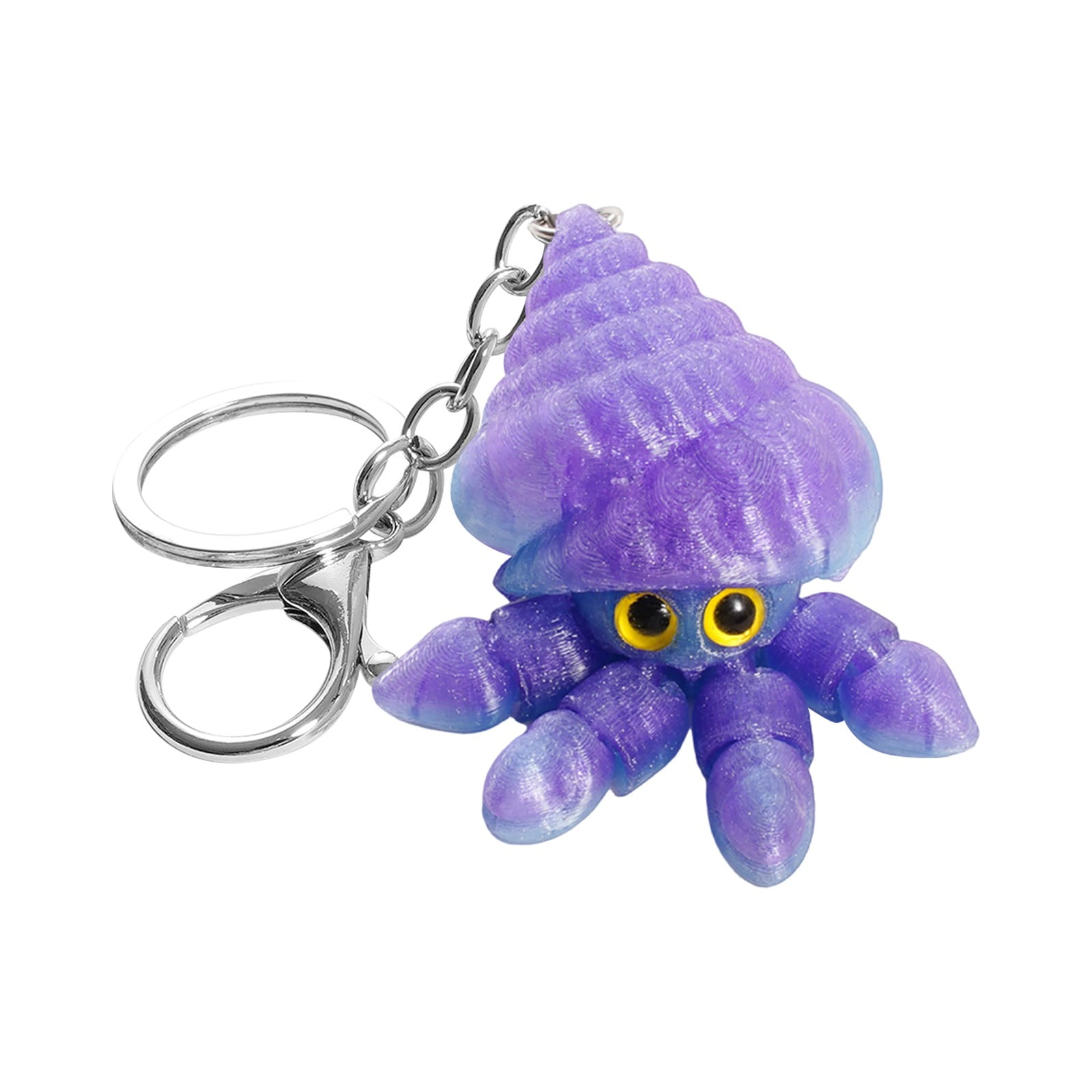 3D Printed Cute Hermit Crab Keychain, Adorable 3D Ocean Backpack Zipper ...