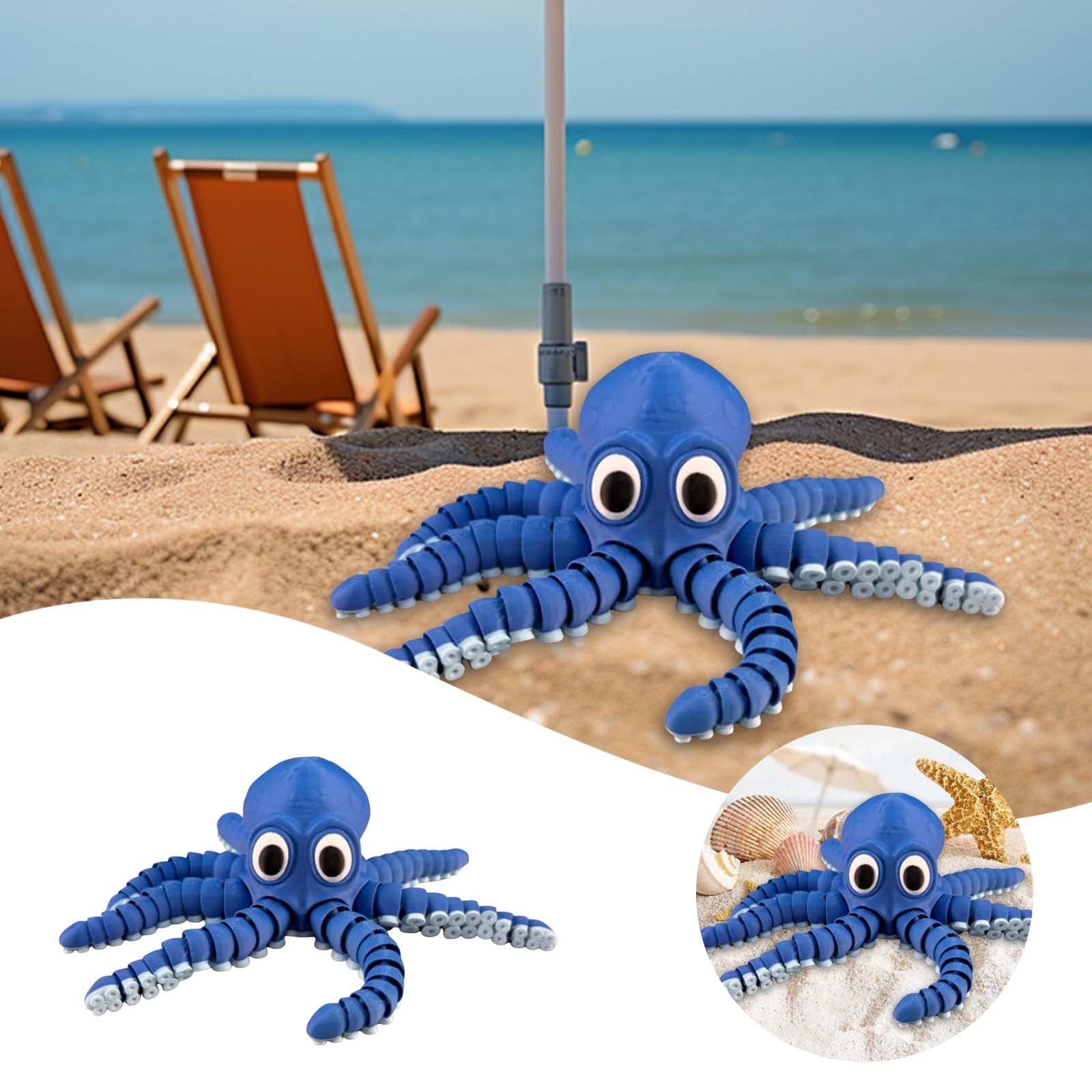 3D Printed Cute Octopus, 3D Printed Animal, Flexible Joint 3D Octopus ...