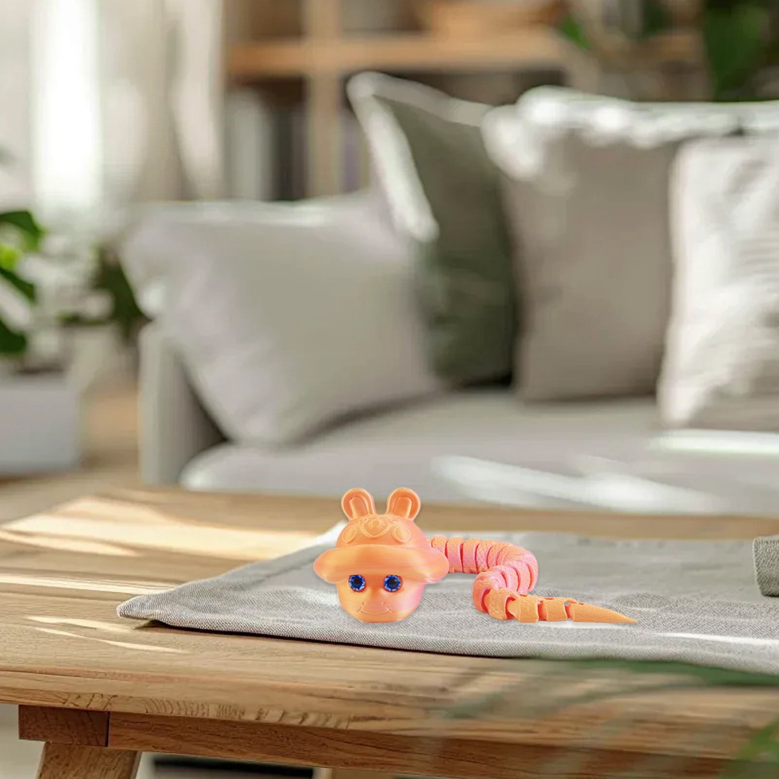 3D Printed Cute Rabbit With Hat Cartoon Movable Limb Joint Children's ...