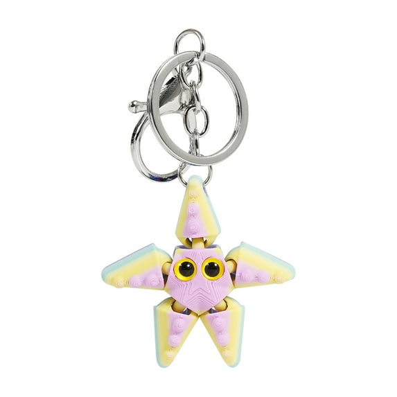 3D Printed Cute Starfish Keychain – 3D Sea Star Design Bag Pendant ...