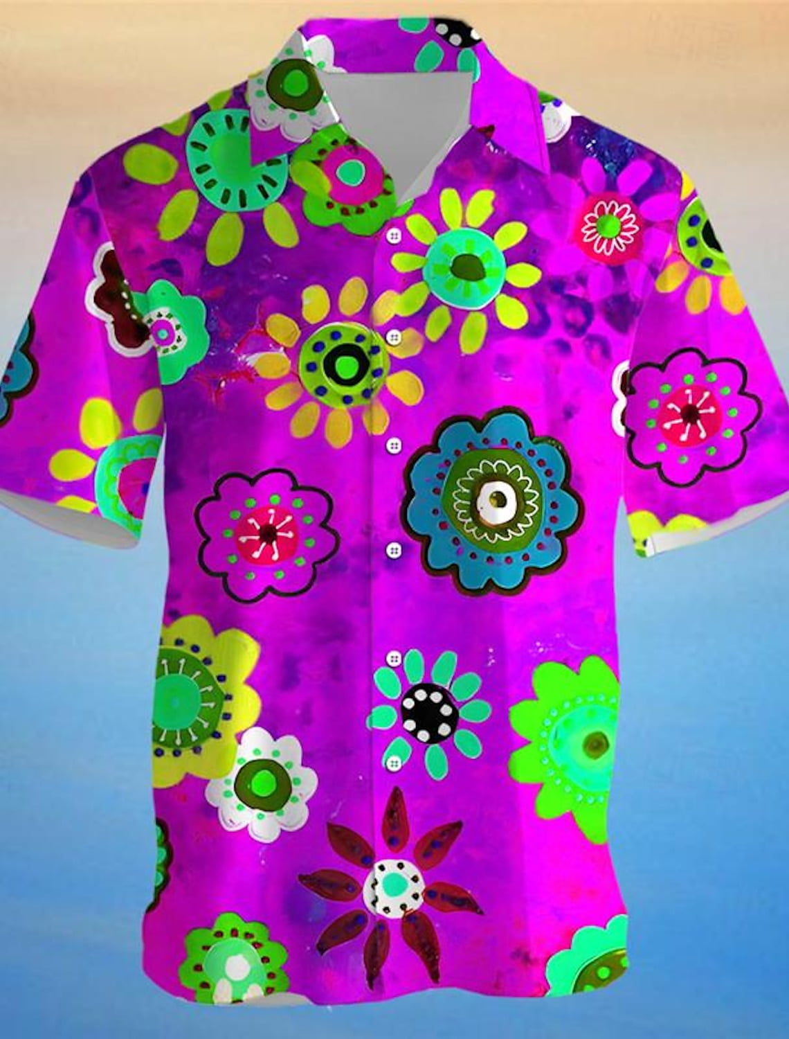 3D Printed Daisy Men's Floral Hawaiian Shirt Party Home Holiday Summer ...