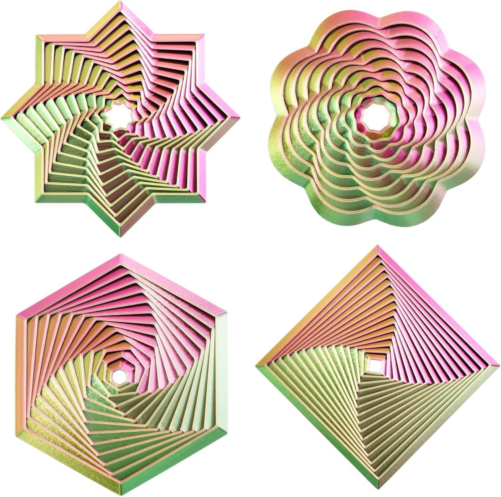 3D Printed Decompression Toy Set Octagonal Star Hexagon Lucky Flower ...