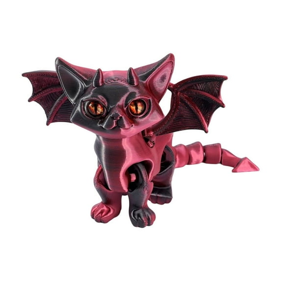 3D Printed Demon-Cat Toy With Movable Joints, Desktop Decompression ...