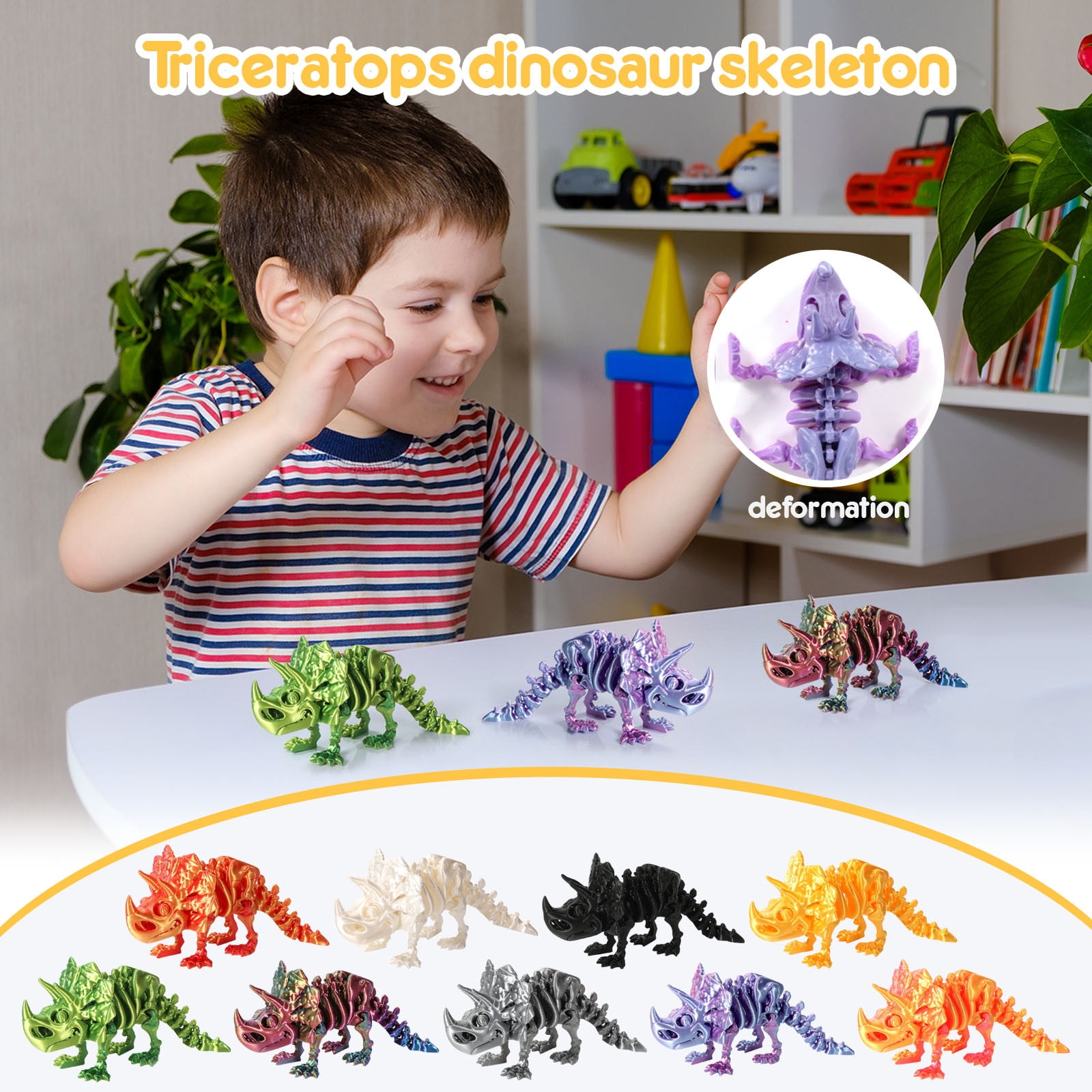 3D Printed Dinosaur Model, Colorful Dragon, 8.66 Inch (22cm) Dragon ...