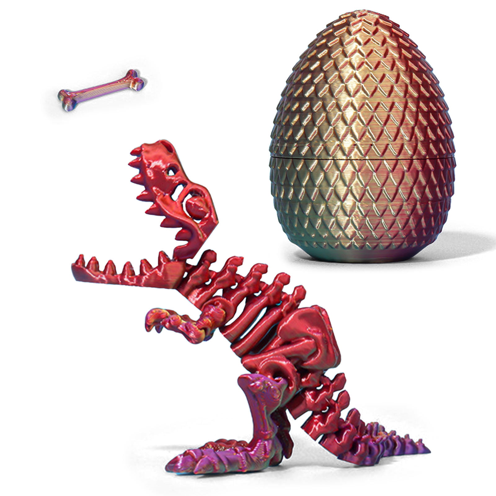 3D Printed Dinosaur Toy, 3D Printed Dinosaur Egg with Articulated ...