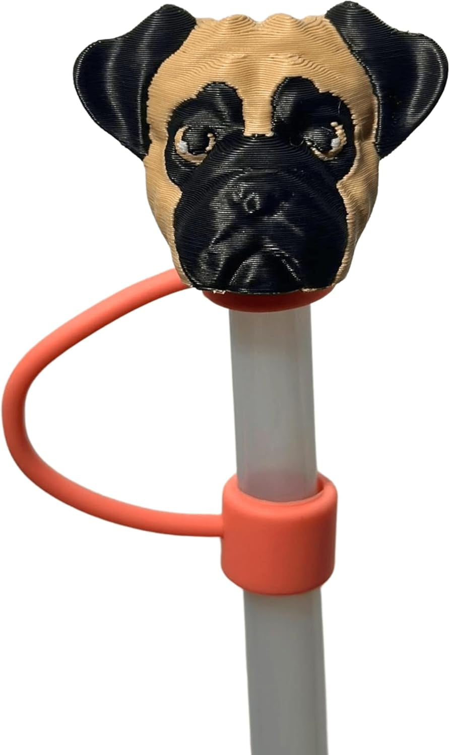 3D Printed Dog Straw Toppers – Cute Dog Straw Caps with Random Silicone ...